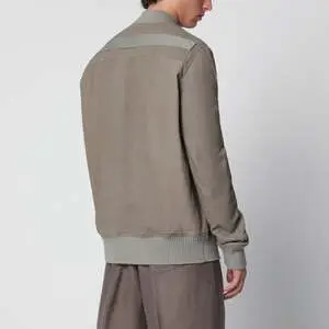 Rick Owens Pearl Grey Heizer Flight Jacket In Leather
