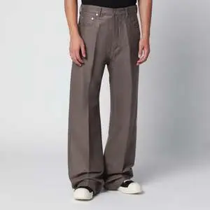 Rick Owens Taupe Cotton-blend Trousers - Grey