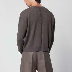 Rick Owens Taupe V-neck Cashmere And Wool Sweater