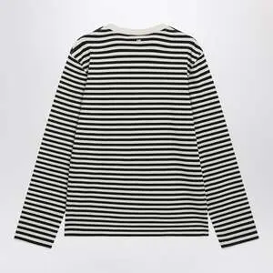 AMI Paris De Coeur Striped Cotton Sweater