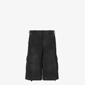 Fendi Patchwork Cotton Cargo Trousers - Black