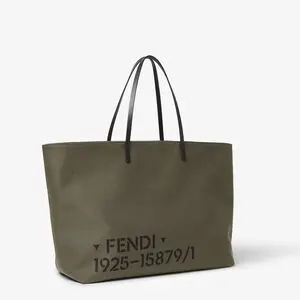 Fendi Large Canvas Shopper Bag With Stencil Print