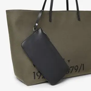 Fendi Large Canvas Shopper Bag With Stencil Print