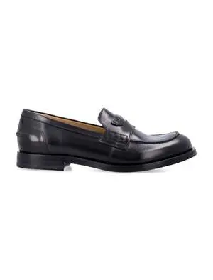 Fendi S Leather Slip-on Loafer - Nero