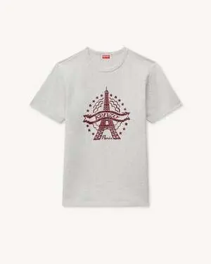 Kenzo Graphic Cotton T-shirt - Palegrey