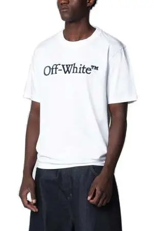 Off-White Bookish Big Regular Short Sleeve T-shirt For - Black