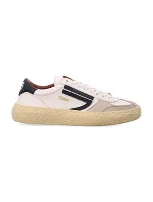 PURAAI Distressed Vegan Leather & Microsuede Sneakers With Durable Outsole - Bianco