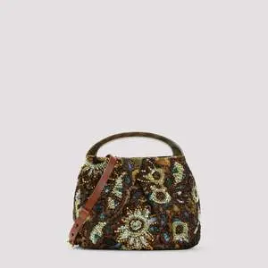 Dries Van Noten Mini Handbag With Cotton Blend, W: 20cm H: 17cm D: 8cm - Green