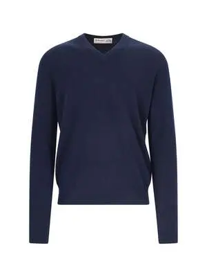 BALLANTYNE 100% Cashmere Crewneck Sweater - Blue