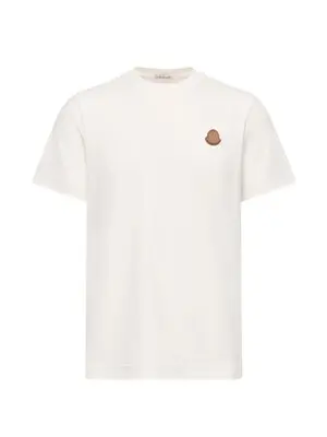 Moncler Logo Patch Crewneck T-shirt - Natural
