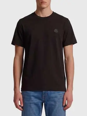 Moncler Crewneck Short-sleeve Logo T-shirt - Black