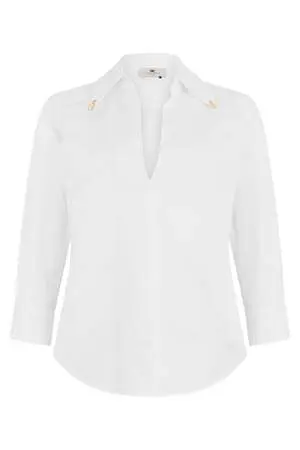 Elisabetta Franchi Cotton V-neck Blouse