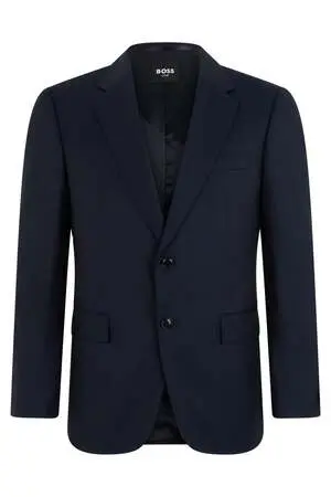 BOSS Single-breasted Virgin Wool Slim-fit Jacket With Classic Lapel