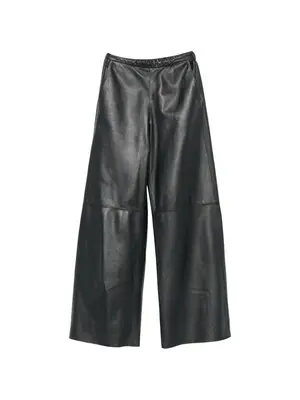FORTE_FORTE Leather High-waisted Wide-leg Trousers