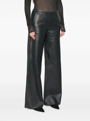 FORTE_FORTE Leather High-waisted Wide-leg Trousers