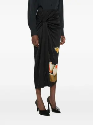 Dries Van Noten Suma Printed Long Skirt