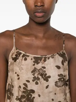 UMA WANG Anaya Printed Maxi Dress - Brown