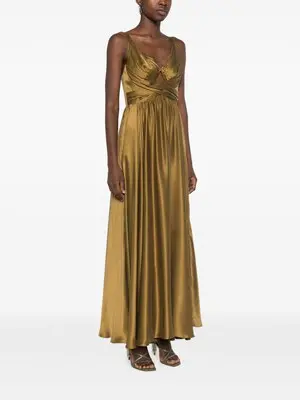 Zimmermann Silk Draped Maxi Dress - Green