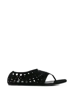 Alaïa Neo Vienne Flat Sandals - Black