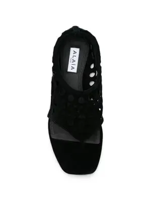 Alaïa Neo Vienne Flat Sandals - Black