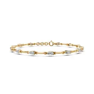 AYA FINE JEWELRY Pear Cut Lab Grown Diamond Link Bracelet In 14k Gold - Yellow