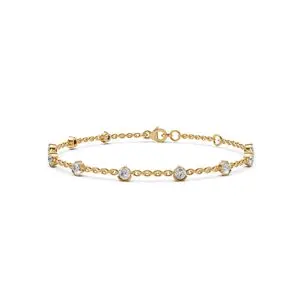 AYA FINE JEWELRY Verena Round Lab Grown Diamond Station Gold Bracelet - Yellow