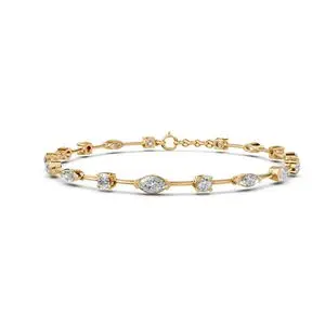 AYA FINE JEWELRY Aveline Mix Shape Lab Grown Diamond Tennis Bracelet In Gold - Yellow