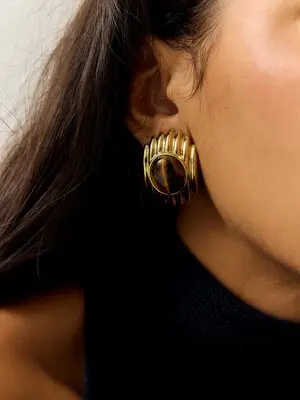 SITA NEVADO Escut Earrings - Brown