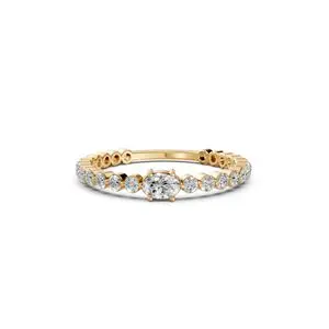 AYA FINE JEWELRY Isolde Oval Cut Lab Created Diamond Eternity Band In Gold - Yellow