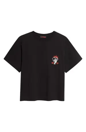 LU'U DAN Blacklisted Boxy Graphic T-shirt - Soft Black