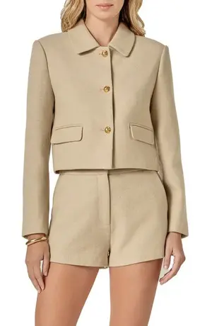 English Factory Cropped Wool Blend Jacket