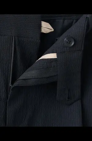 Mango Slim Fit Seersucker Pleated Pants