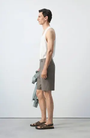 Mango Pinstriped Tailored Bermuda Shorts