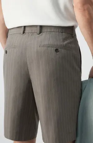 Mango Pinstriped Tailored Bermuda Shorts
