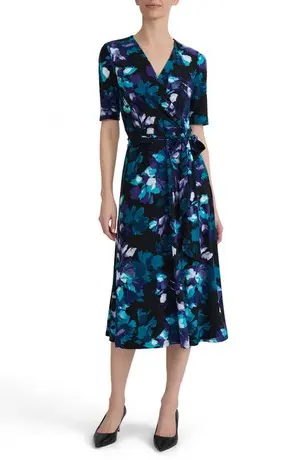 KASPER Pleated Fit And Flare Dress