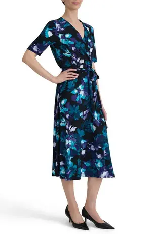 KASPER Pleated Fit And Flare Dress