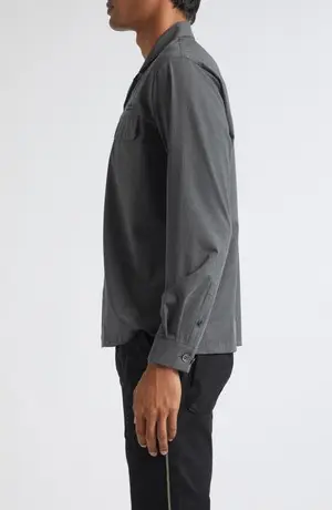 Undercover Logo Embroidered Long Sleeve Camp Shirt