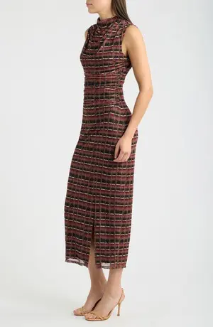 Vince Camuto Geometric Print Mesh Sheath Dress