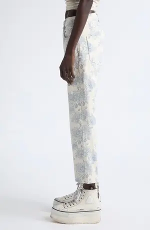 R13 Floral Print Boyfriend Jeans