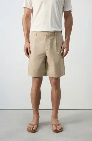 Mango Pleated Front Cotton-blend Twill Bermuda Shorts - Beige