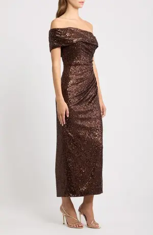 Eliza J Sequin One-shoulder Gown
