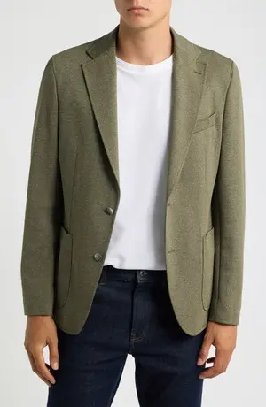 BOSS Jersey Sport Coat With Removable Hood