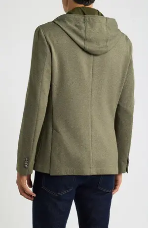 BOSS Jersey Sport Coat With Removable Hood