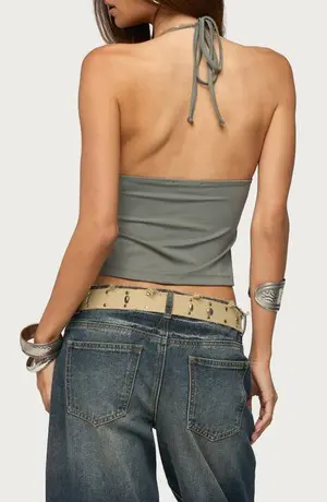 EDIKTED Ramone Studded Halter Top