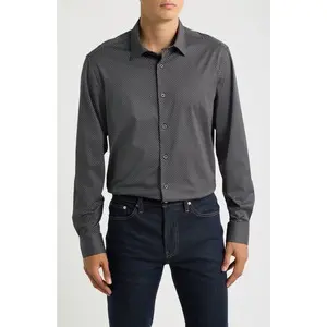 Bugatchi James Ooohcotton® Microprint Button-up Shirt - Black