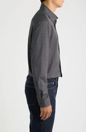 Bugatchi James Ooohcotton® Microprint Button-up Shirt - Black