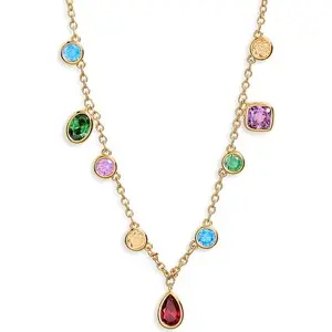 SWAROVSKI Millenia Cushion Cut Crystal Pendant Necklace - Multi/gold