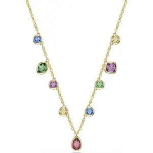 SWAROVSKI Millenia Cushion Cut Crystal Pendant Necklace - Multi/gold