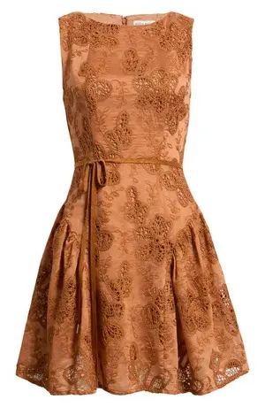 Moon River Embroidered Sleeveless Minidress