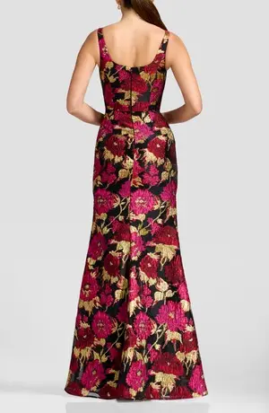 Dress The Population Lorena Metallic Floral Brocade Mermaid Gown
